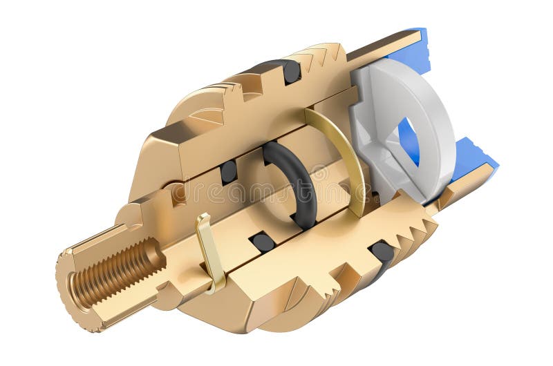 Cross-section of Replacement Faucet Cartridge. 3D Rendering Stock ...