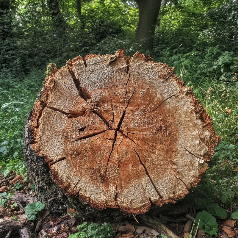 Cross Section of a Tree in a Forest. Stump of a Tree Stock Illustration ...