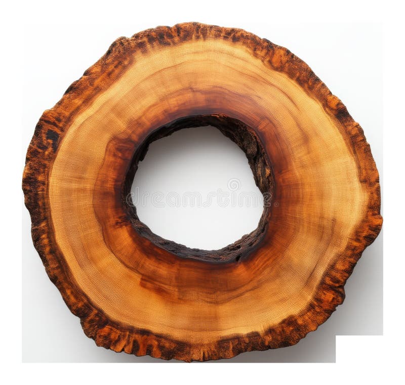 Cross Section of Tree Trunk with Central Hollow, Natural Wood Texture ...