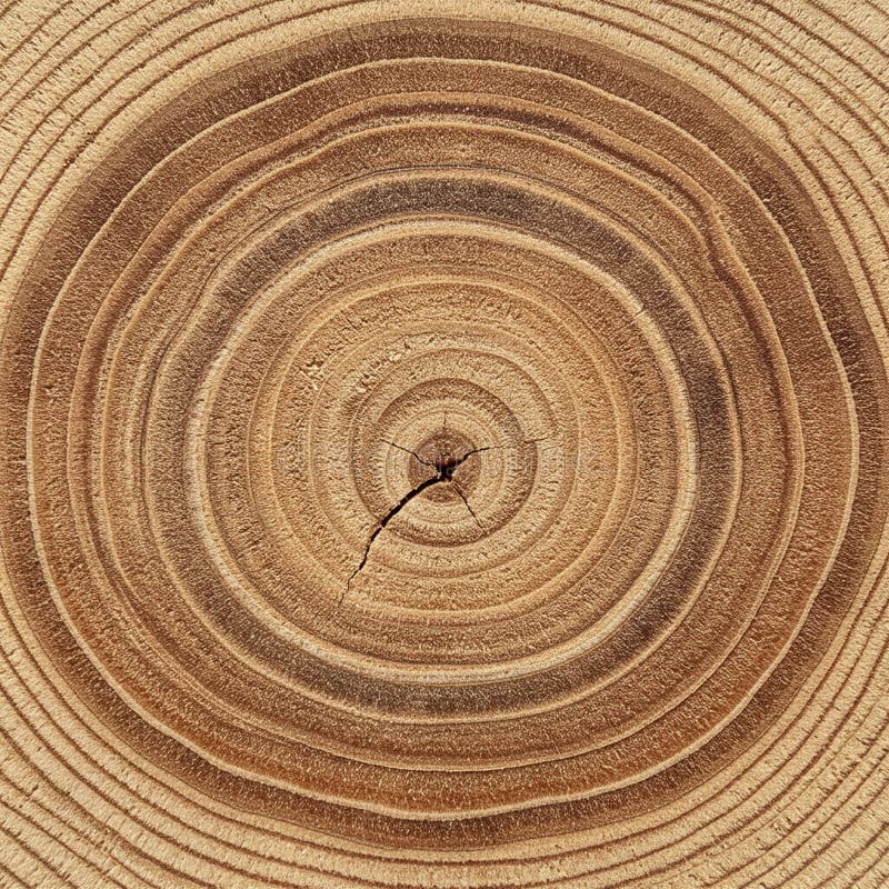 Cross-section of a Tree Trunk Displaying Concentric Growth Rings in ...