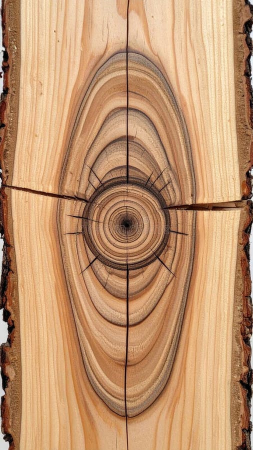 Cross Section of Tree Trunk Showing Grain Pattern with Saw Cuts and ...