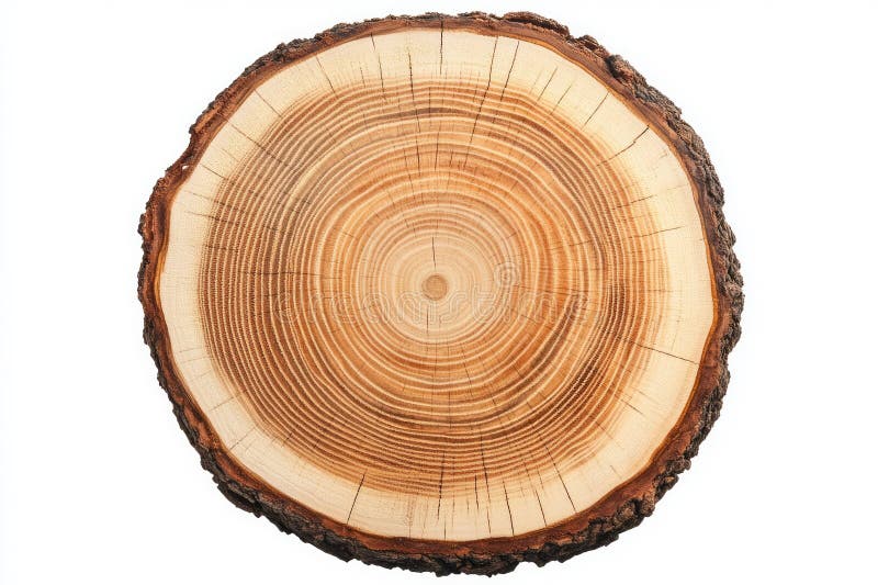 Cross Section of Tree Trunk on White Background. AI Image Stock Image ...