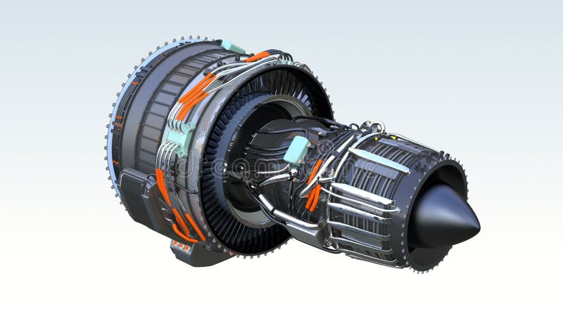 Cross Section of Turbofan Jet Engine with Alpha Channel Stock Video ...