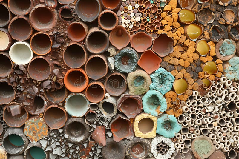 Texture of Recycled Materials and Natural Elements Stock Image - Image ...