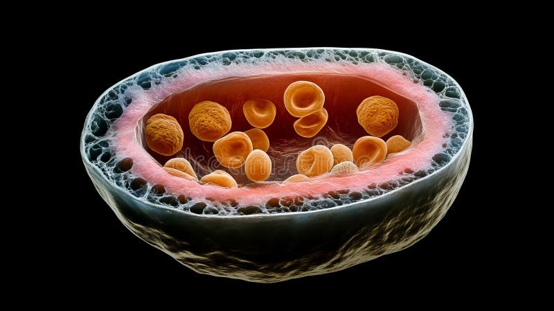 Cross-section View of a Bacterial Cell Revealing Internal Structures ...
