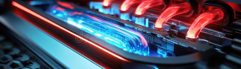 Cross Section View of Liquid Cooled Processor Inside Futuristic ...