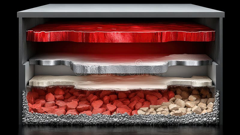 Cross-section View of a Multi-layered Device, Showcasing Various ...