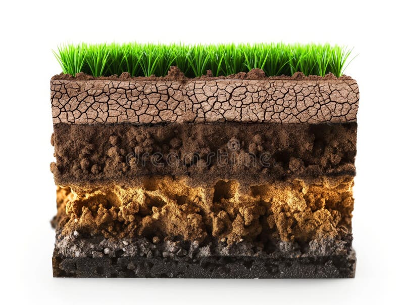 Cross-Section of Soil Layers with Grass Stock Image - Image of science ...