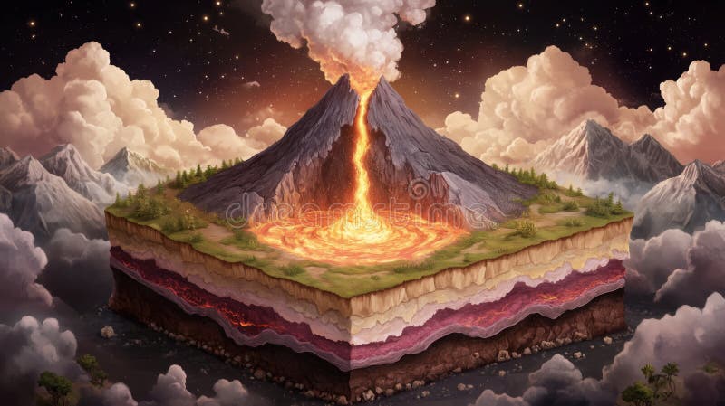 Volcano Cross Section Stock Illustrations – 453 Volcano Cross Section ...