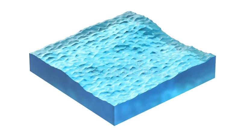Cross Section of Water Cube. 3d Illustration, Isolated on White ...