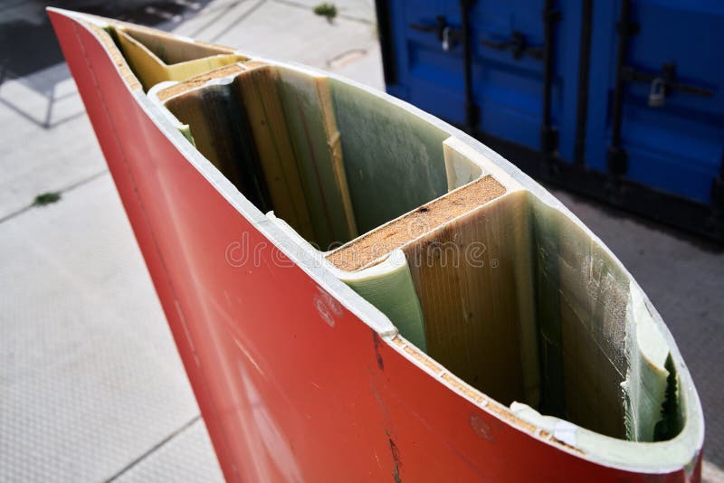 Cross Section of a Wind Turbine Blade Closeup Stock Image - Image of ...