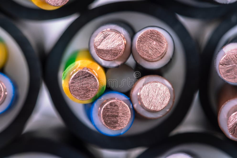 Cross-sectional Copper Electrical Cable Wire Stock Image - Image of ...