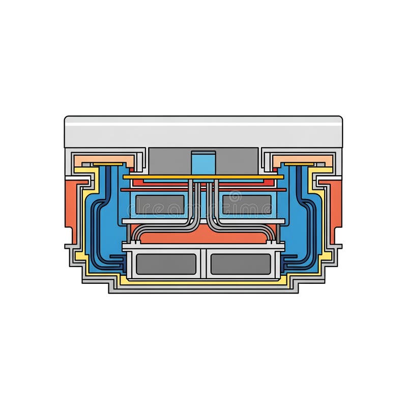 Cross-Sectional Diagram of a Complex Mechanical Component Stock Vector ...