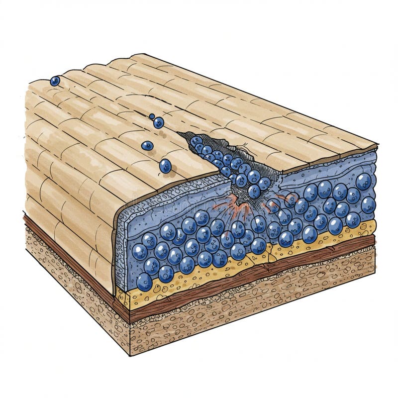 Cross-sectional Illustration of a Layered Structure, Resembling Human ...