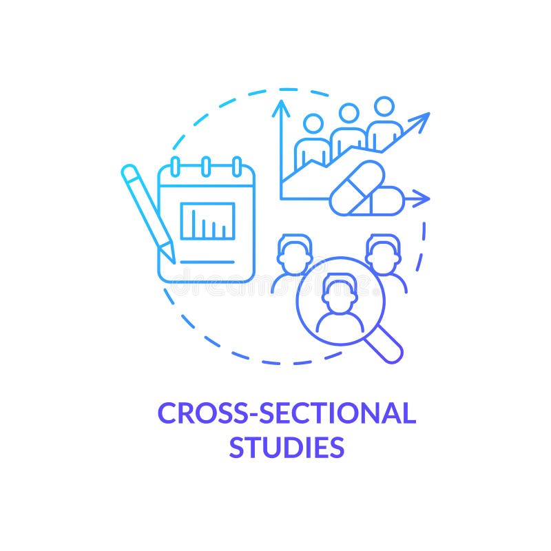Cross-sectional Studies Blue Gradient Concept Icon Stock Vector ...
