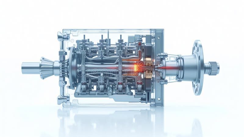 Cross-Sectional View of Industrial Machine Component Stock Image ...