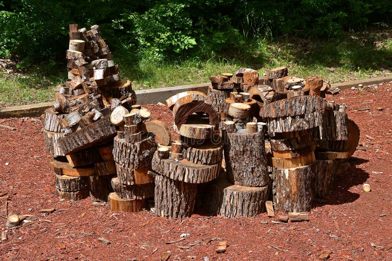 Cross-sections from logs stock image. Image of building - 96587457