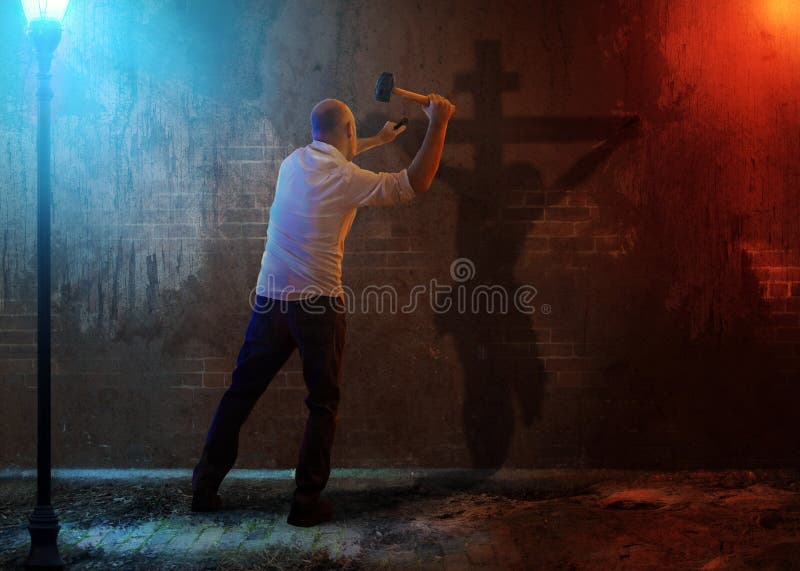 Cross and shadow stock image. Image of hammer, easter - 72765383