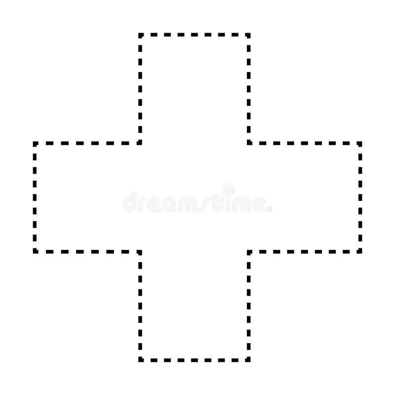 Cross Shape Dashed Symbol Vector Icon for Creative Graphic Design ...