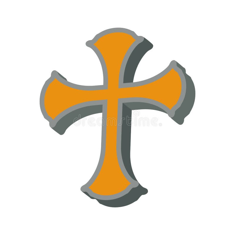 Cross Shape God Belief Religion Icon. Vector Graphic Stock Vector ...