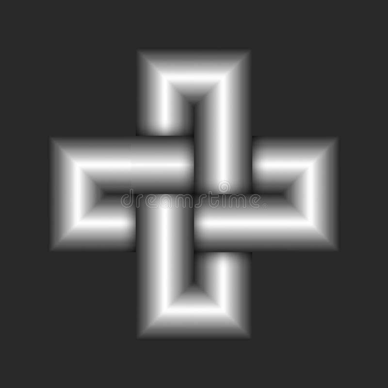 Cross Shape Logo with Sharp Corners of Plastic Vibrant Gradient ...