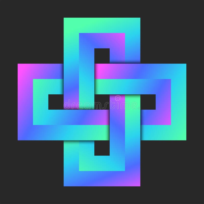 Cross Shape Logo or Plus Sign with Rectangular Corners from Vibrant ...