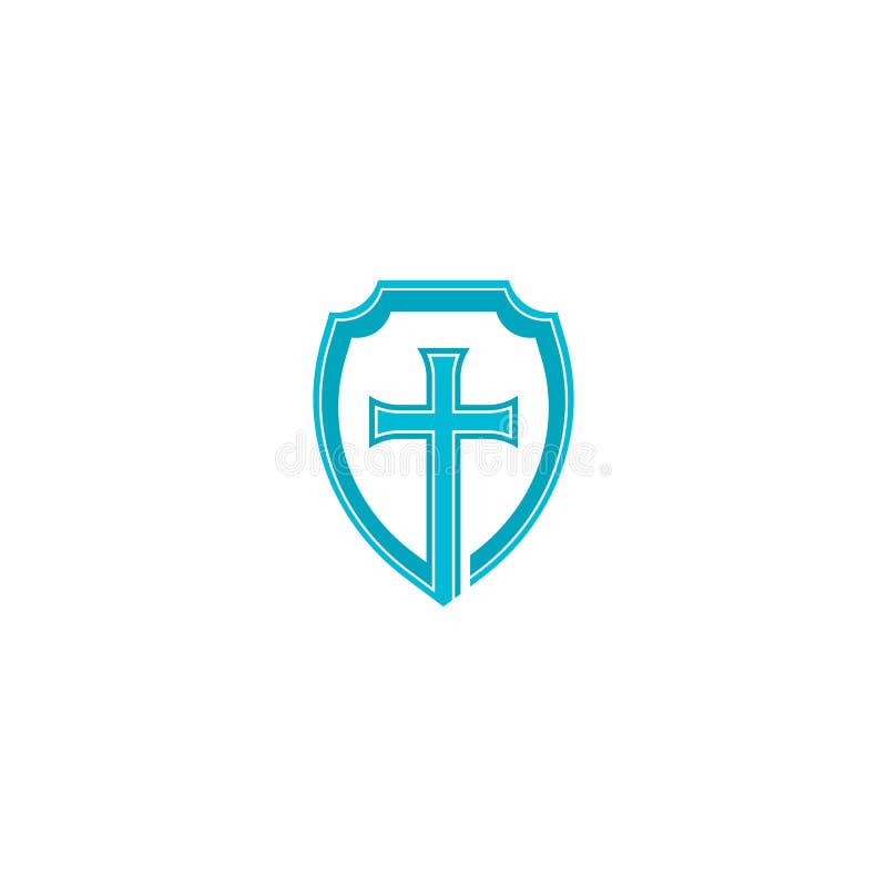 Cross with Shield Logo Vector Icon Illustration Stock Vector ...