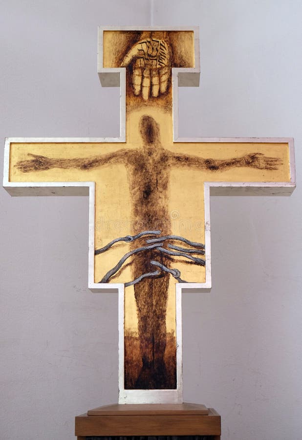 Cross by Sieger Koder in the Chapel of St. Francis in Ellwangen ...