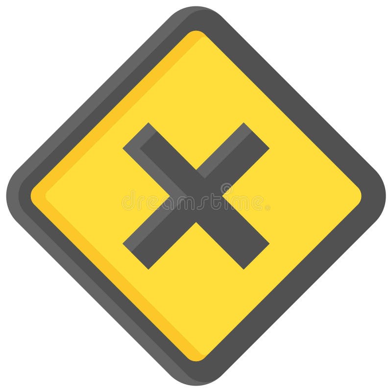 Cross Sign Con, Traffic Sign Vector Illustration Stock Vector ...