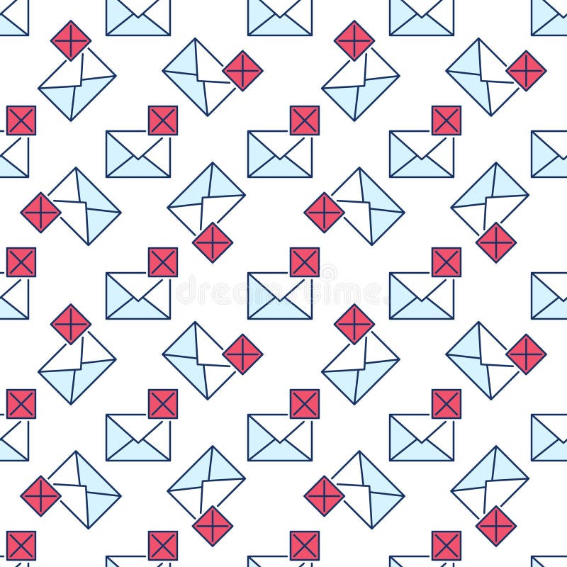 Cross Sign and Envelope Vector Colored Seamless Pattern Stock ...