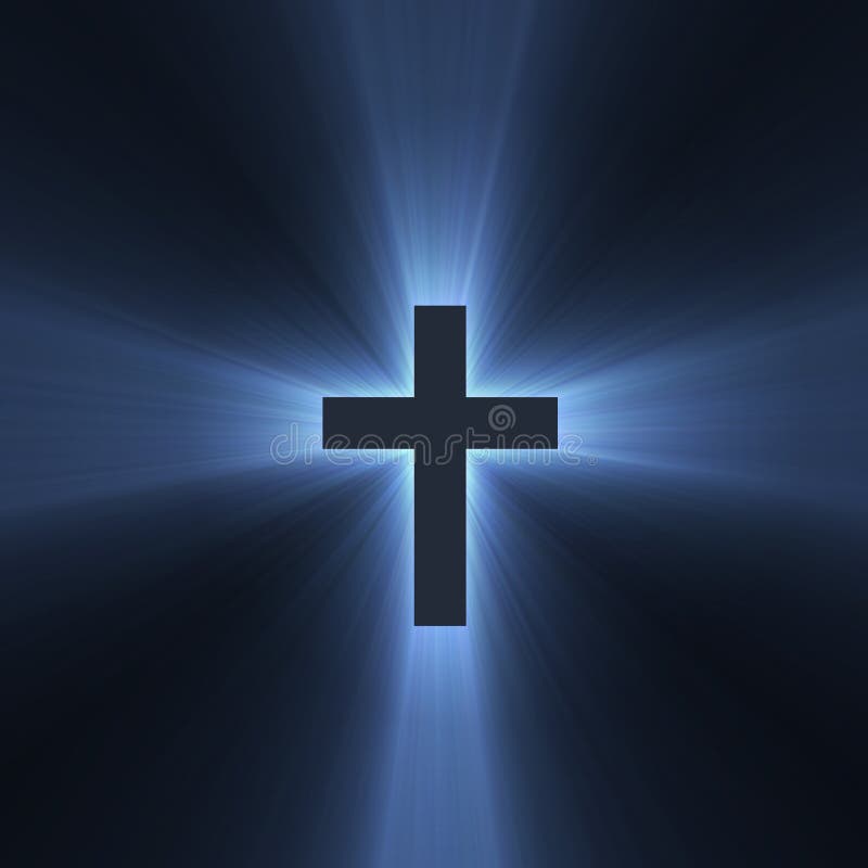 Cross Sign Holy Blue Light Flare Stock Illustration - Illustration of ...