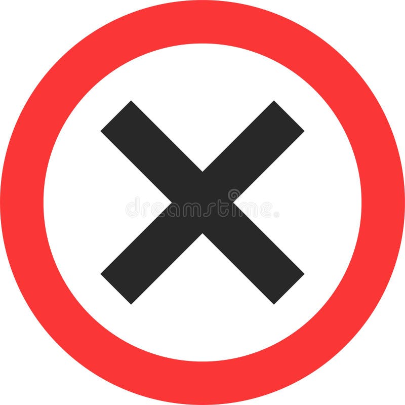Cross Sign Icon, Traffic Sign Vector Illustration Stock Vector ...
