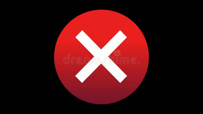 Cross Sign Symbol Animation Wrong or Incorrect Mark Stock Video - Video ...
