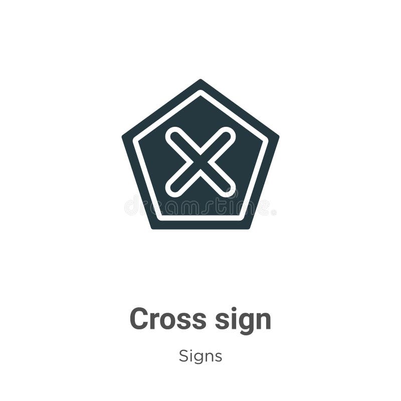 Cross Sign Vector Icon on White Background. Flat Vector Cross Sign Icon ...