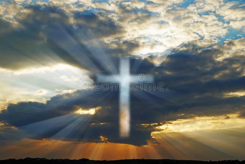 Cross in the sky stock image. Image of cloud, light, sunset - 4327225