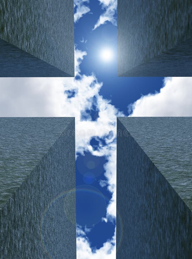 Cross in the sky stock illustration. Illustration of symbol - 8242493