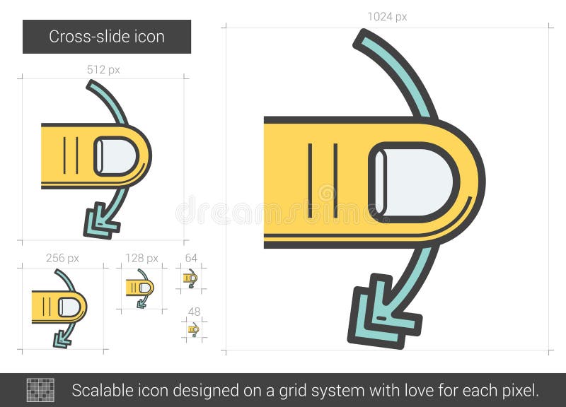 Cross-slide line icon. stock vector. Illustration of roll - 76920207