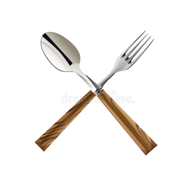 Cross spoon and fork stock vector. Illustration of flatware - 2613354