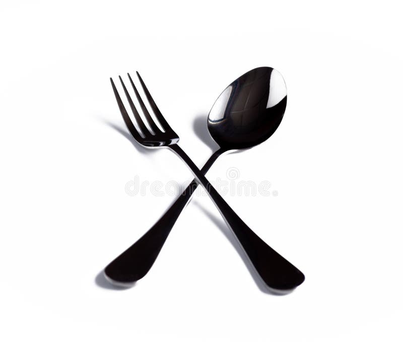 Cross Spoon and Fork Isolated on a White Background Stock Illustration ...
