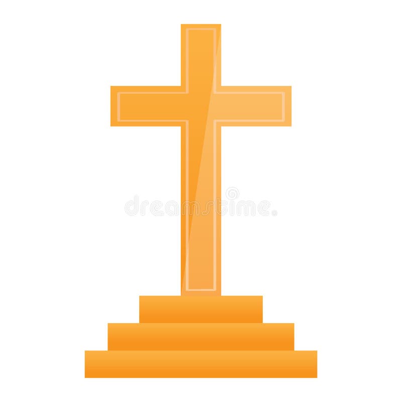 Cross in a stair stock vector. Illustration of crucifix - 132692869