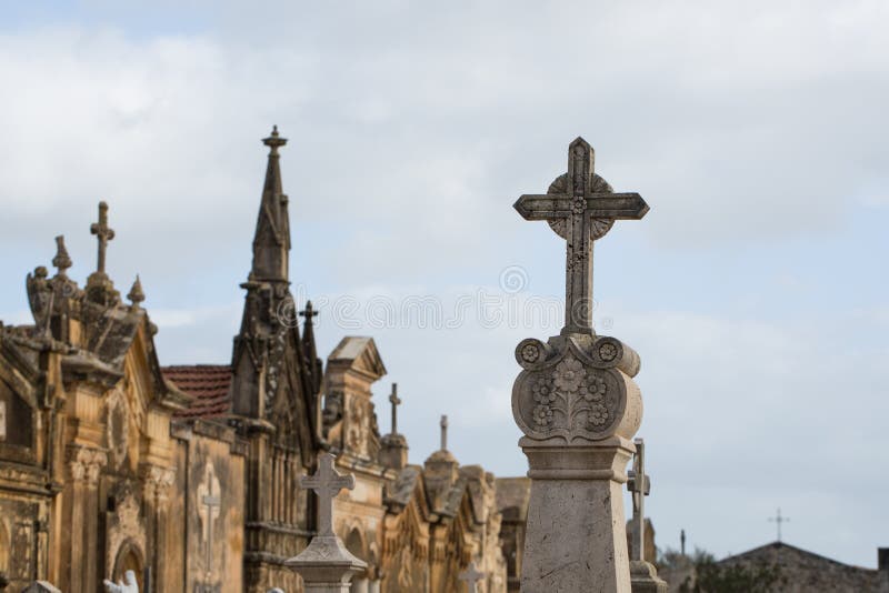 Cross Statue at the Cemetery Stock Image - Image of cemetery, place ...
