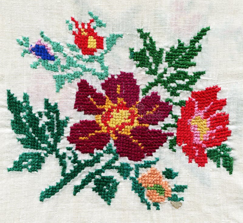 Cross-stitch pattern stock photo. Image of national, handmade - 22747776