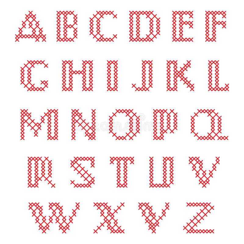 Cross Stitch Cursive Alphabet