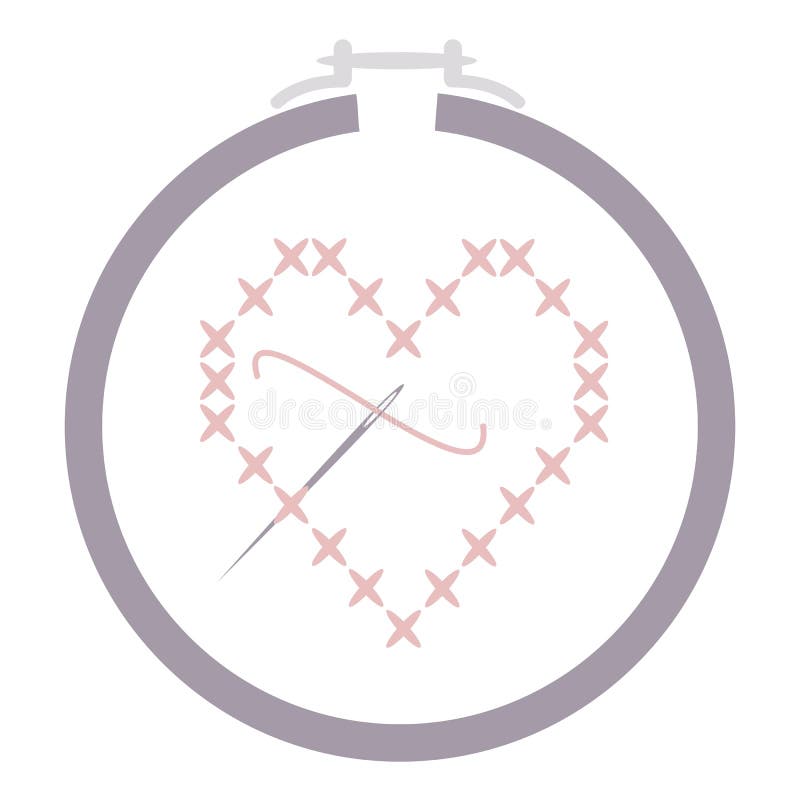 Stitched Heart Needle Thread Stock Illustrations – 111 Stitched Heart ...