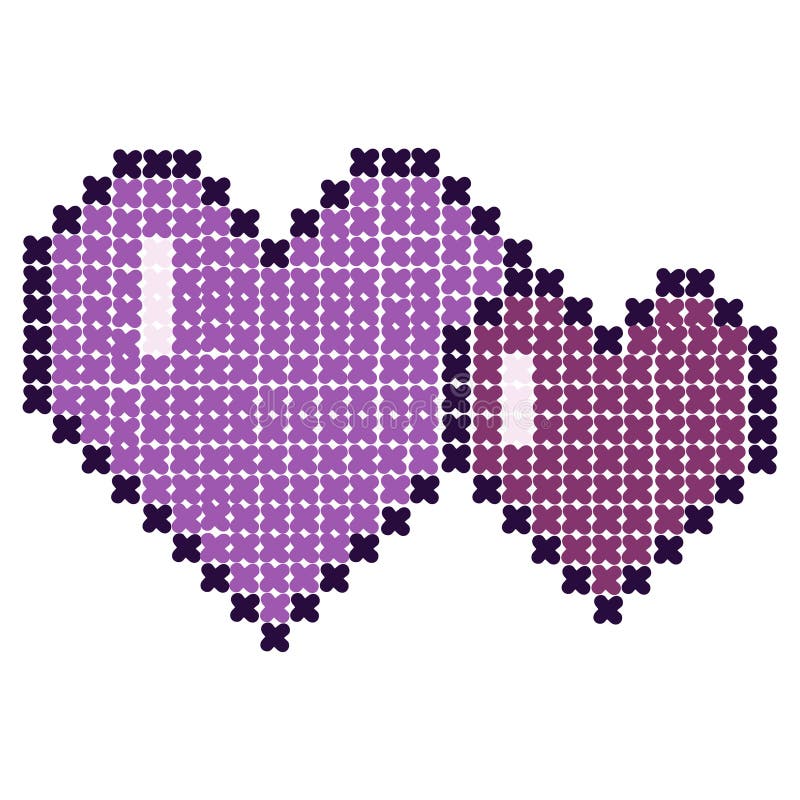 Cross-stitch, Hearts. Vector. Stock Vector - Illustration of love ...