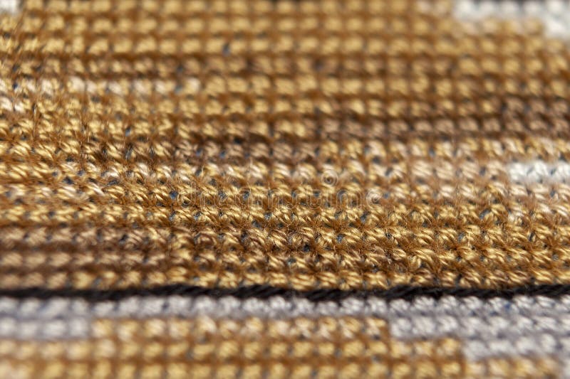 Cross-stitch. Macro Photography of Embroidery Sites. Shooting with a ...