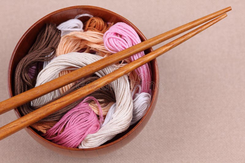 Cross Stitch Threads Bowl Chopsticks Stock Photos - Free & Royalty-Free ...