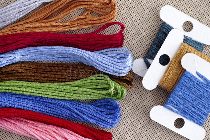 Cross Stitch Threads and Embroidery Thread Cards Stock Image - Image of ...