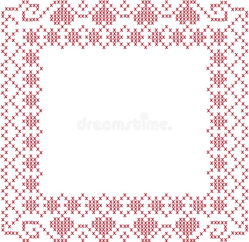 Stitched Red Heart Border Frame Stock Illustrations – 33 Stitched Red ...