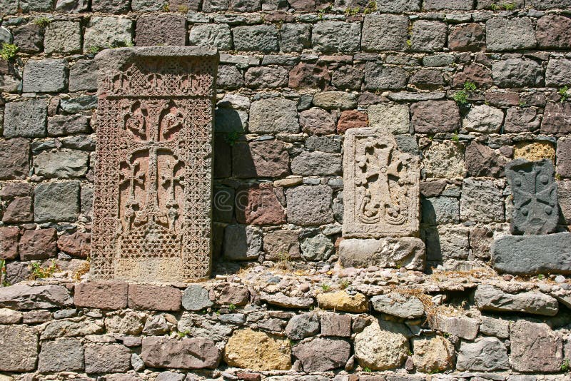Cross-stones at Geghard Monastery Stock Image - Image of historical ...